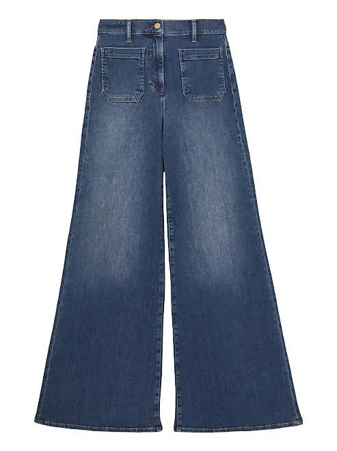 REISS Bella Wide-leg Stretch-denim Jeans - Mid Blue