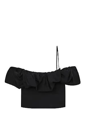REISS Sabrina Sculptural Bandeau Top - Black