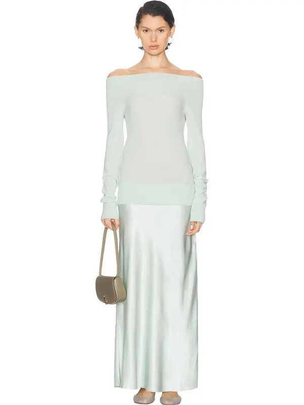 Christopher Esber Shoulderless Cashmere Monument Dress - Mint