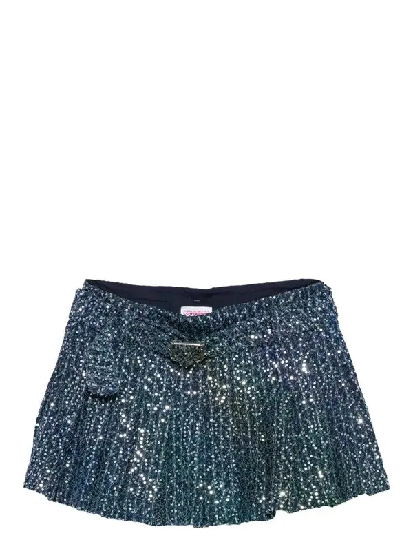 CHARLES JEFFREY Sequin-embellished Mini Pleated Skirt - Blue