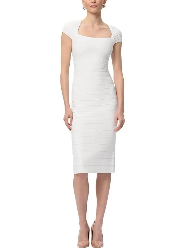 Herve Leger Josie Bandage Midi Dress - Alabaster