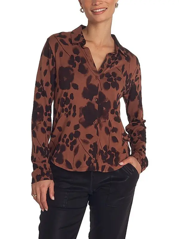 Bella Dahl Button Up Knit Top - Autumn Floral