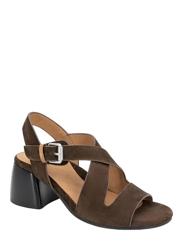 KENNETH COLE Mela Suede Sandals - Chocolate