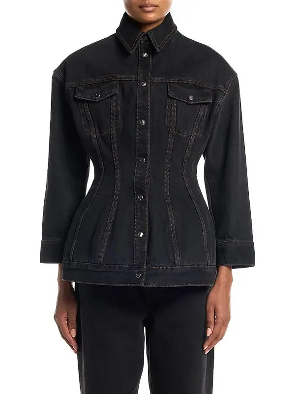 Wardrobe.NYC Denim Contour Jacket - Black