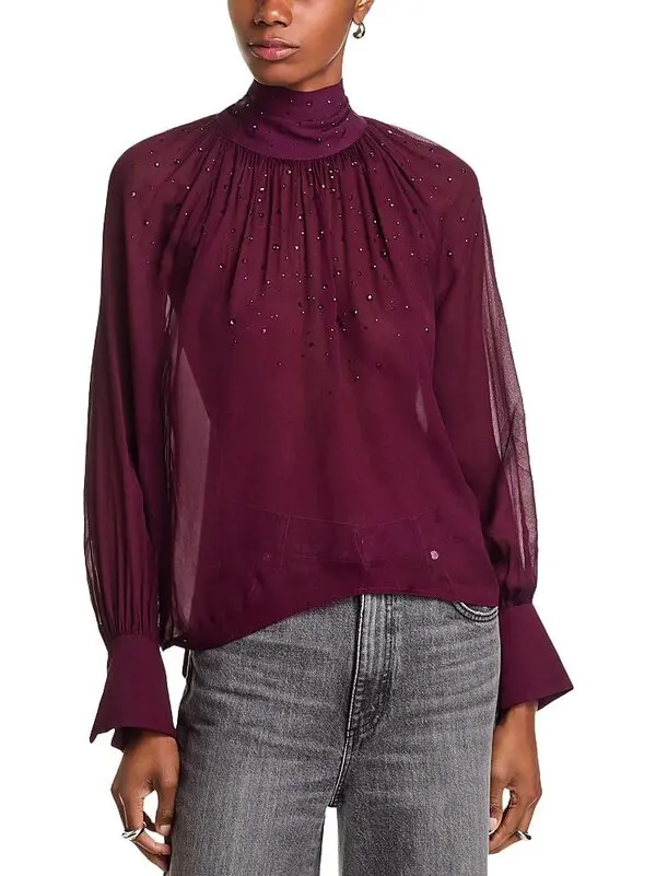 Generation Love Noor Crystal Blouse - Cabernet
