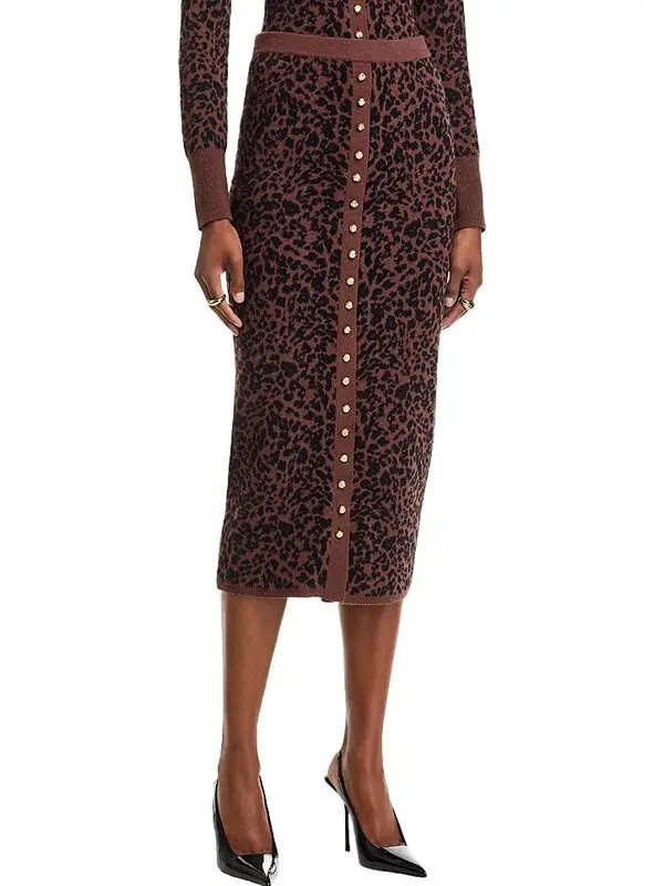 Generation Love Primrose Jacquard Midi Skirt - Brown/ Black