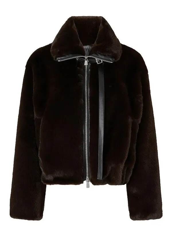 Pinko Estebana Faux Fur Jacket - Brown