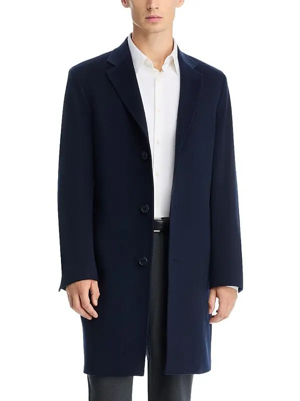 Bloomingdale'S Loro Piana Rain System Wool Topcoat - Navy