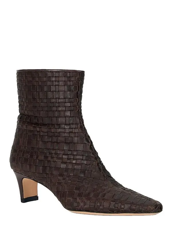Staud Wally Ankle Boots - Espresso Woven