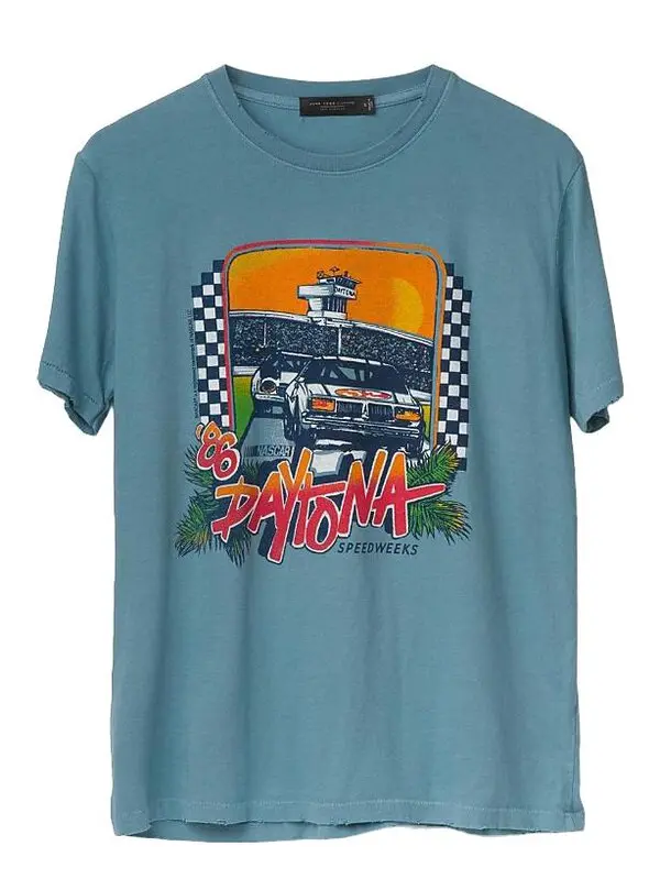 Junk Food Clothing Nascar '86 Daytona Speedway Vintage Tee - Washed Indigo