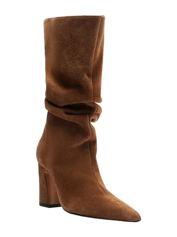 Schutz Harriet Slouch Boots - Root Brown