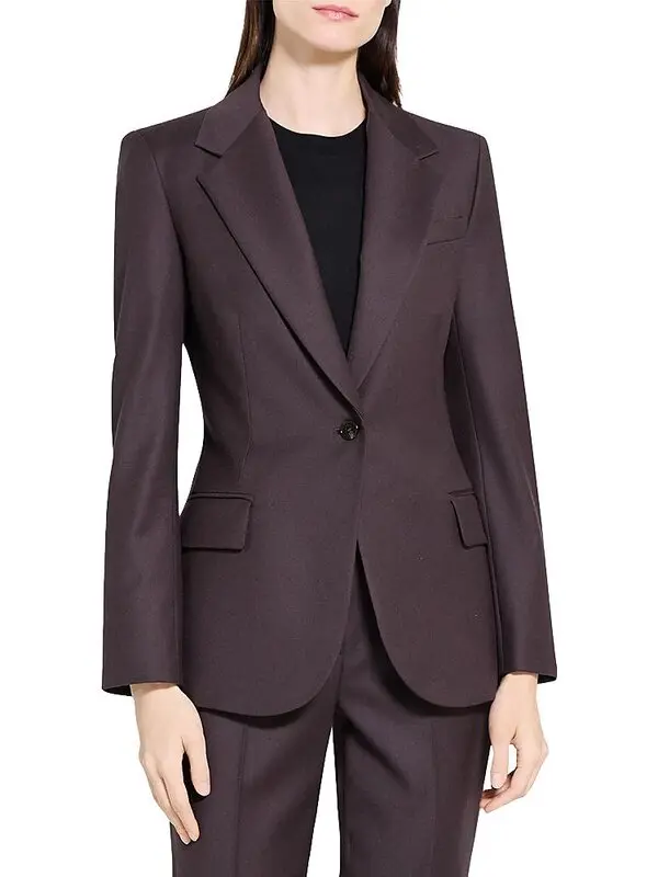 Theory Lynnia Sleek Blazer - Cacao