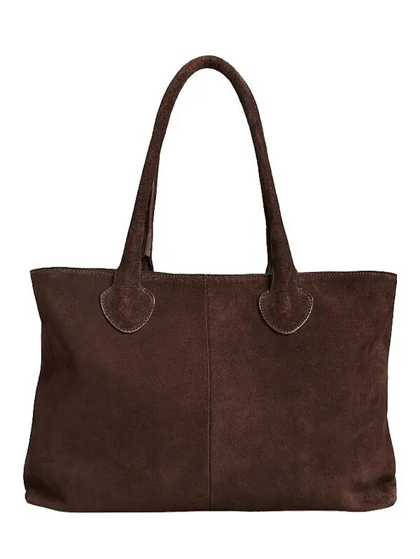 Whistles Leandra Suede Tote - Chocolate