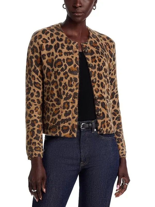 Kobi Halperin Donovan Leopard Print Cardigan - Natural Multi
