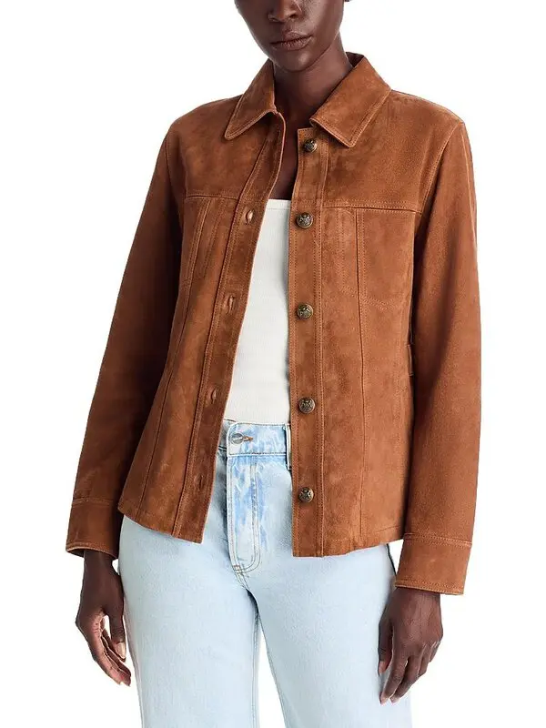 Kobi Halperin Darius Suede Blouse - Cognac