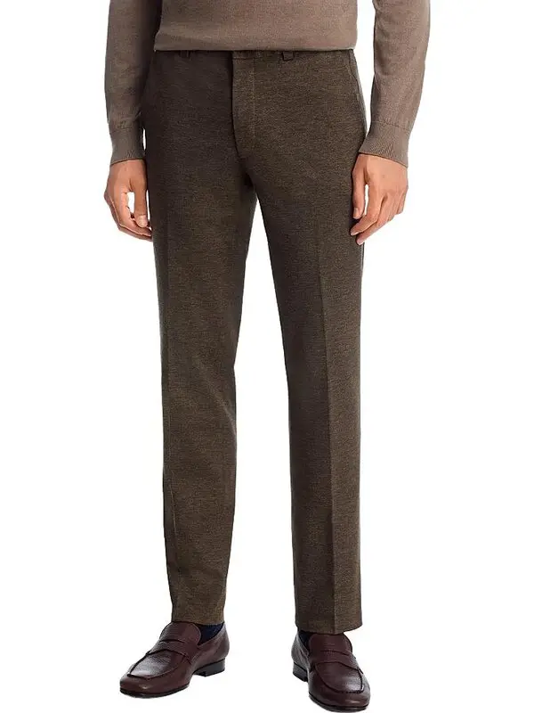 Hugo Hesten Extra Slim Fit Melange Jersey Suit Pants - Chestnut