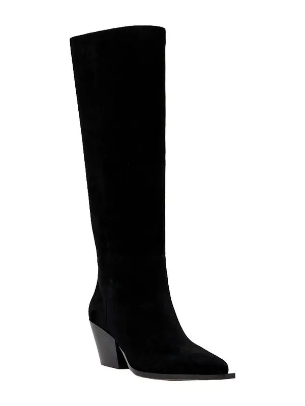 Paige Lillian Suede Tall Boots - Black