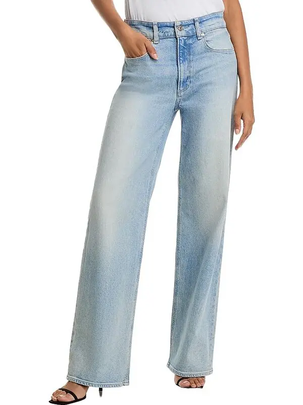 Paige Sasha High-rise Wide Leg Jeans - Reunion Distressed