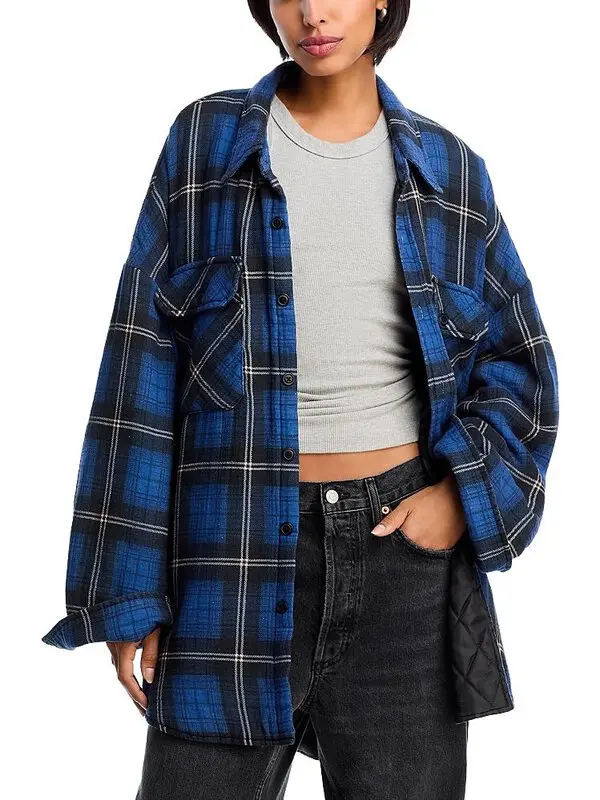 Denimist Cpo Shirt Jacket - Printed Blue/black Plaid