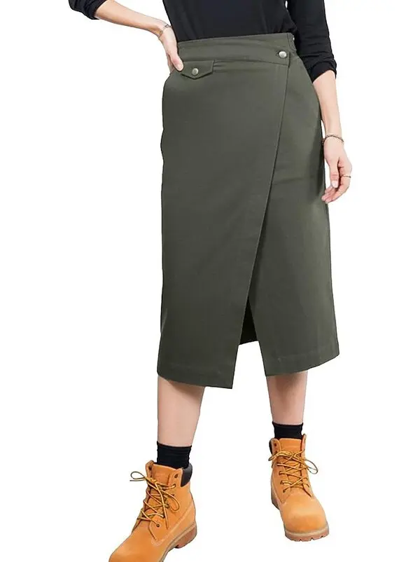 WILDFANG The Essential Utility Wrap Skirt - Spruce