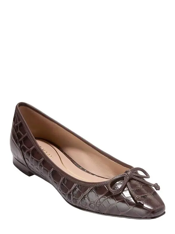 Cole Haan Paget Ballet Flats - Dark Chocolate Croc