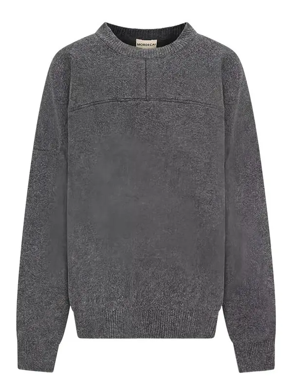 MORDECAI Paneled Crewneck Sweater - Grey