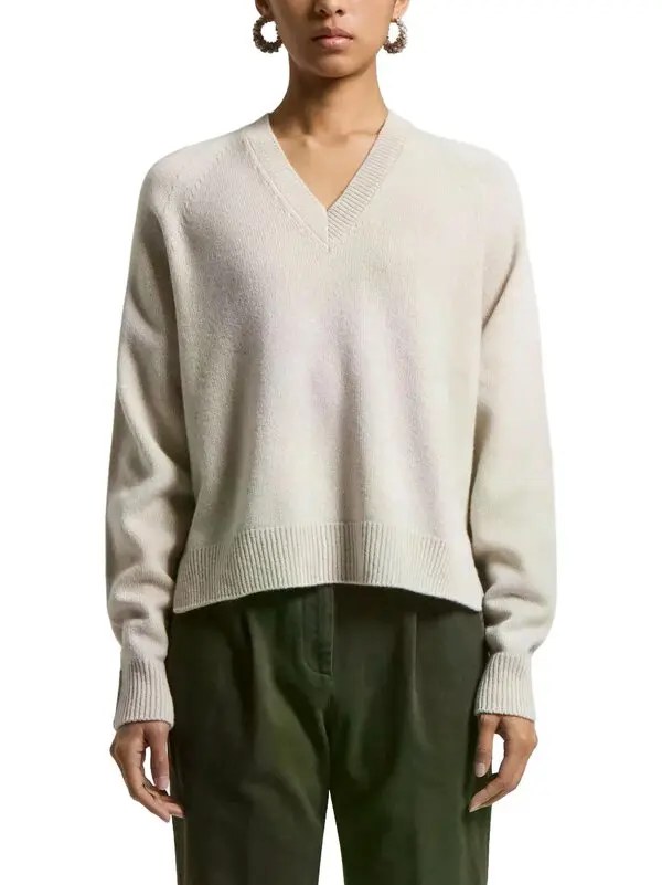 Peserico V-neck Raglan-sleeves Sweater - Neutrals