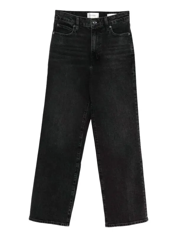 FRAME High-waisted Wide Leg Jeans - Black