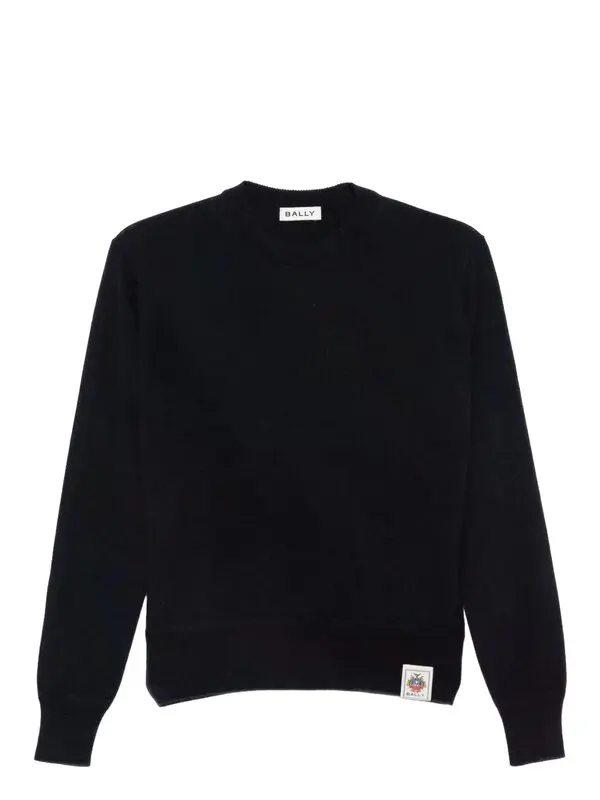 Bally Cashmere Sweater With Logo Patch - Blue