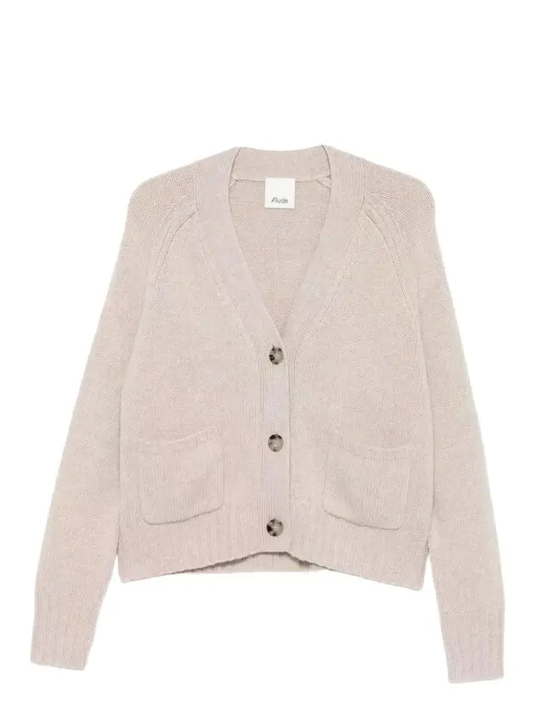ALLUDE Buttoned Patch-pocket Cardigan - Neutrals