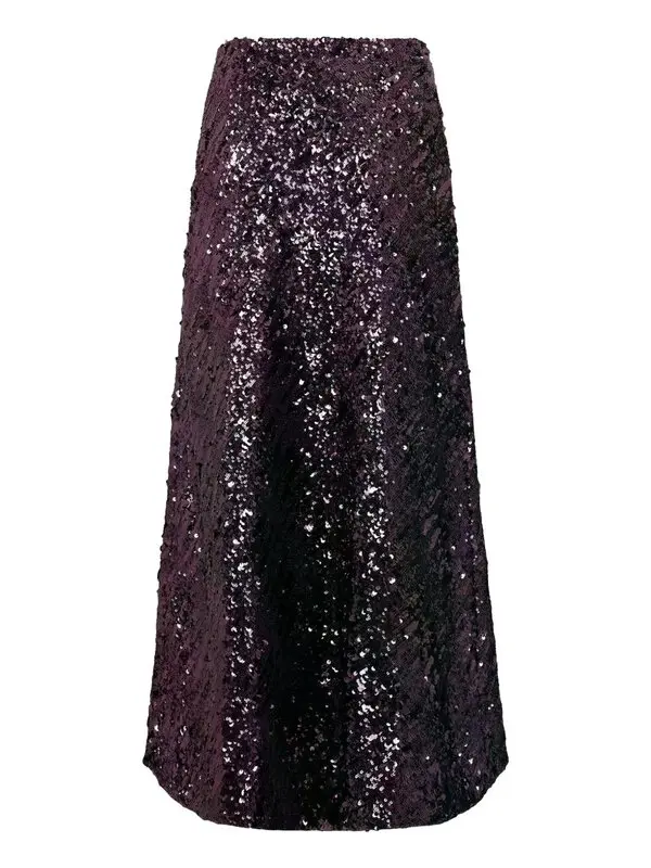 Rabanne Sequin Embellished Maxi Skirt - Purple