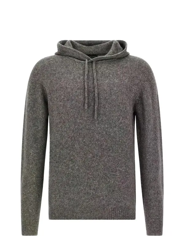 ROBERTO COLLINA Knitted Hoodie - Grey