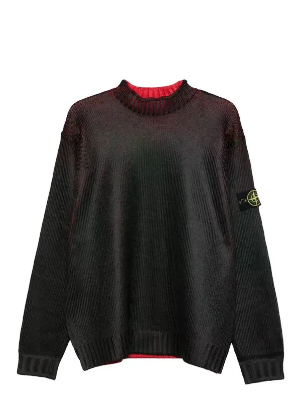 Stone Island Ribbed Mock-neck Sweater - Black