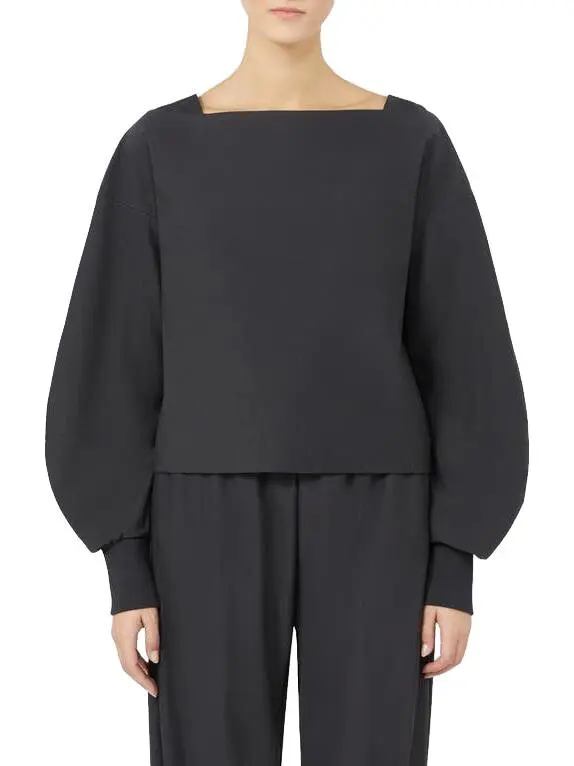 MM BY MAX MARA Sarnico Balloon-sleeve Knit Top - Dark Grey