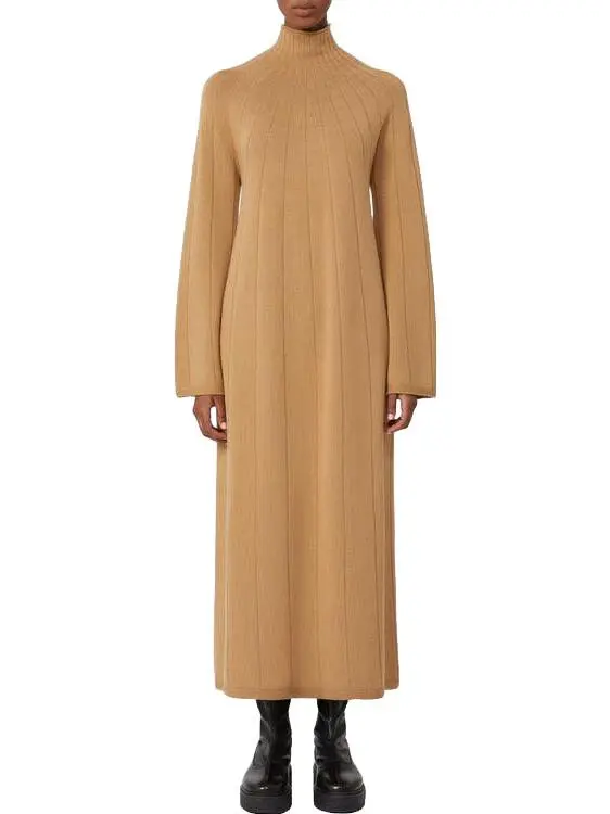 MM BY MAX MARA Cile Long Sleeve Wool Dress - Camel