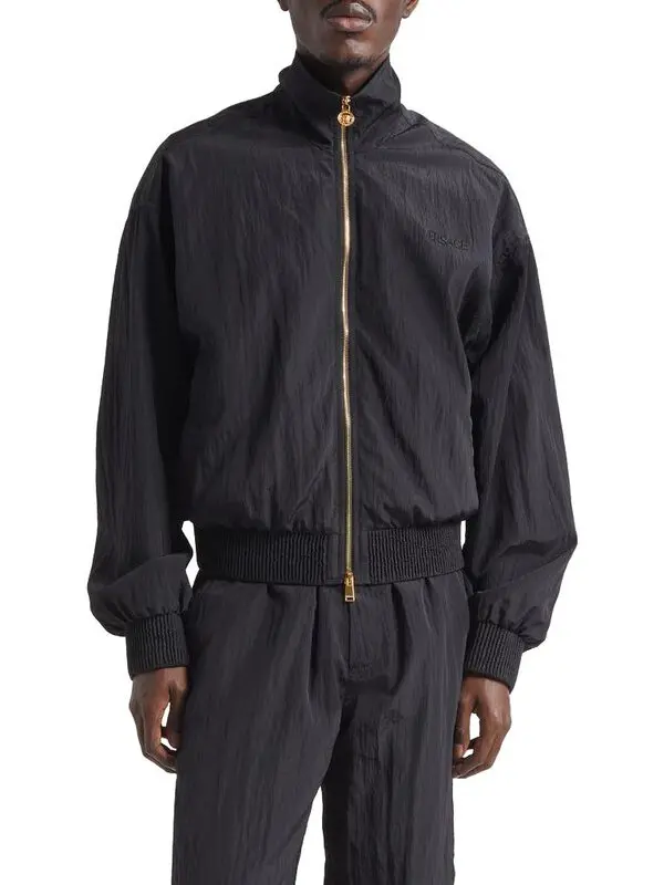 Versace Crushed Technical Blouson Jacket - Black