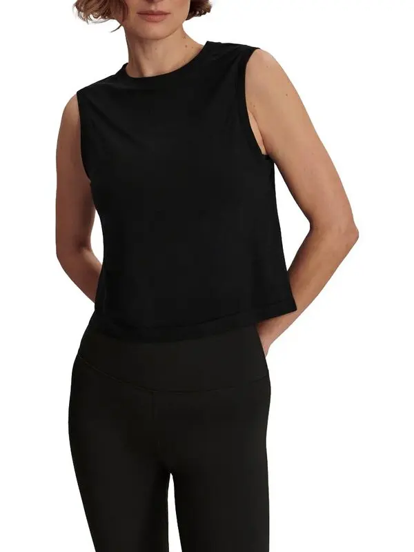 Varley Nate Seamless Crop Tank - Black