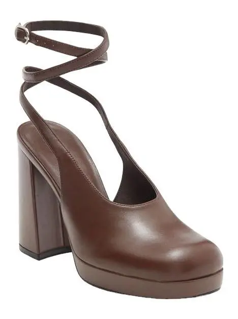 Jeffrey Campbell Vivre Ankle Strap Platform Pumps - Espresso