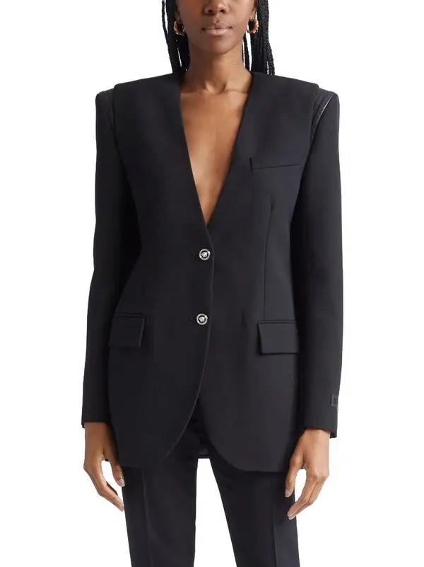 Versace Virgin Wool Blazer - Black