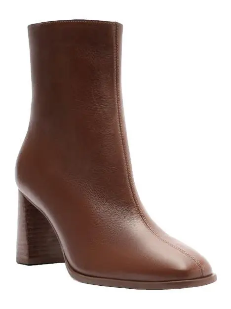 AREZZO Regina Block Heel Bootie - Bitter Brown