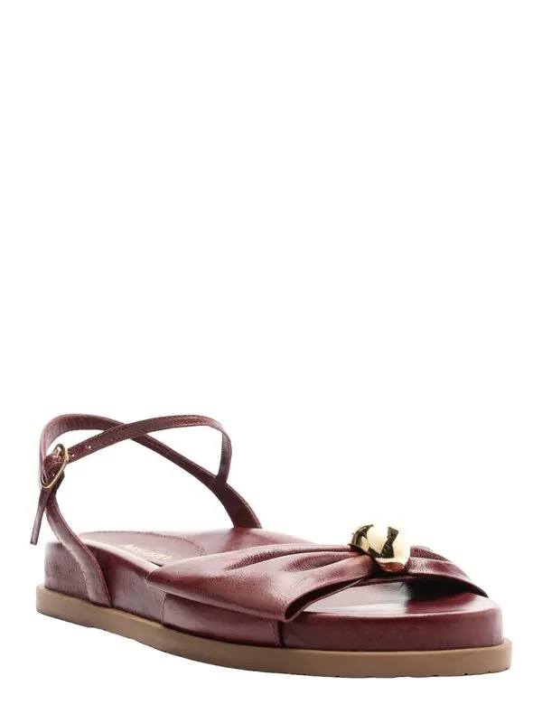 AREZZO Rayna Ankle Strap Sandal - Wine Berry