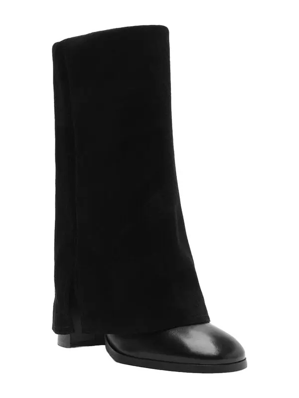 AREZZO Harper Foldover Shaft Boot - Black