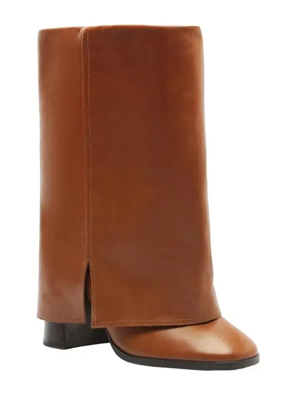 AREZZO Harper Foldover Shaft Boot - Warm Caramel