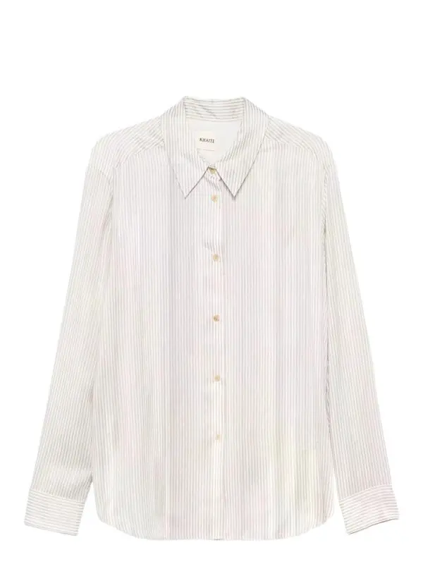 Khaite Stripe-pattern Long-sleeve Shirt - White