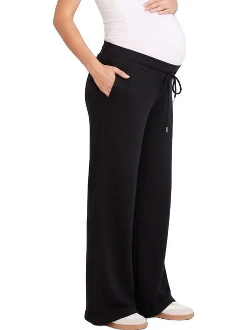 Motherhood Maternity Wide-leg Maternity Sweatpants - Black