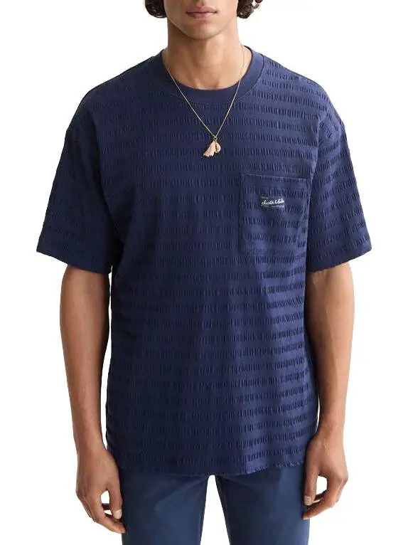 Scotch & Soda Texture Stripe T-shirt - Peacoat