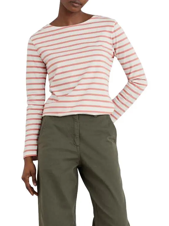 SEASALT CORNWALL Sailor Stripe Organic Cotton Top - Breton Dusty Rose