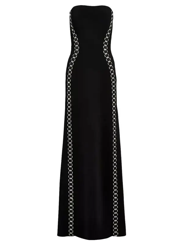 Jenny Packham Crystal-embellished Strapless Maxi Dress - Black