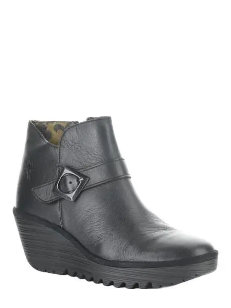 Fly London Yort Wedge Bootie - Black