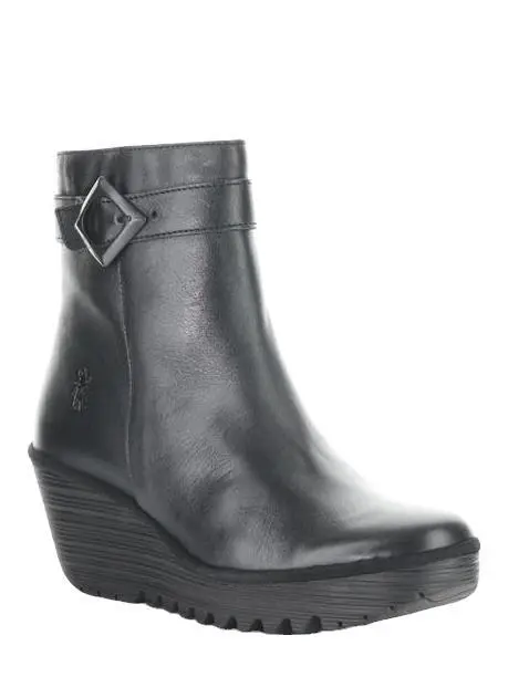 Fly London Yuji Wedge Bootie - Black